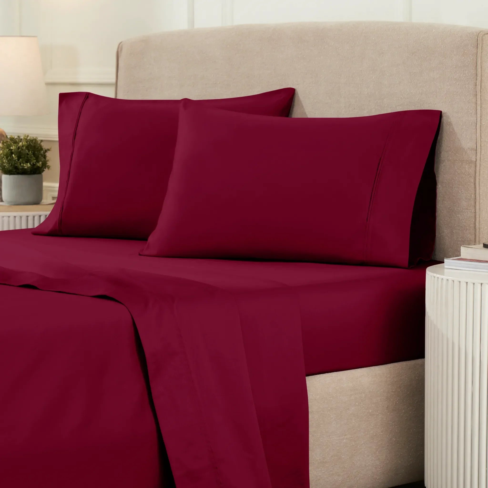 Superior 1200 Thread Count Egyptian Cotton Sateen Solid 4-Piece Sheet ...