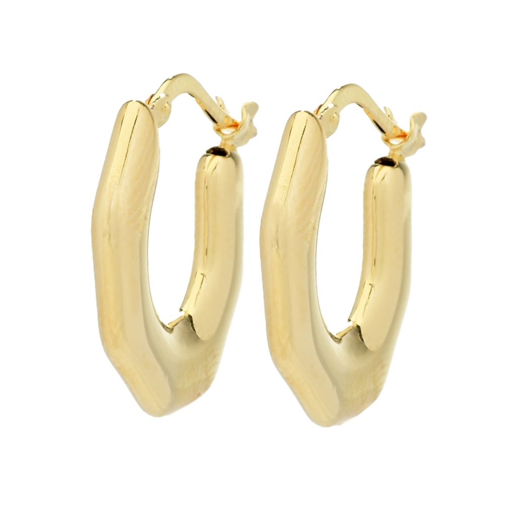 Toscana Italiana 18K Gold Electroform Choice of Size Octagon Hoop Earr ...