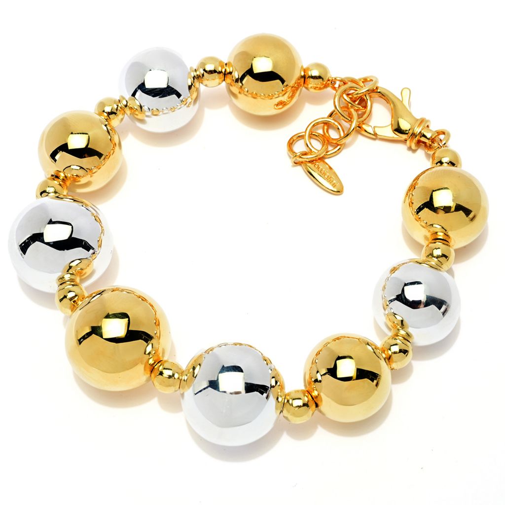 Graziella 23K Gold Plated Electroform Two-tone Beaded Bracelet – ShopHQ