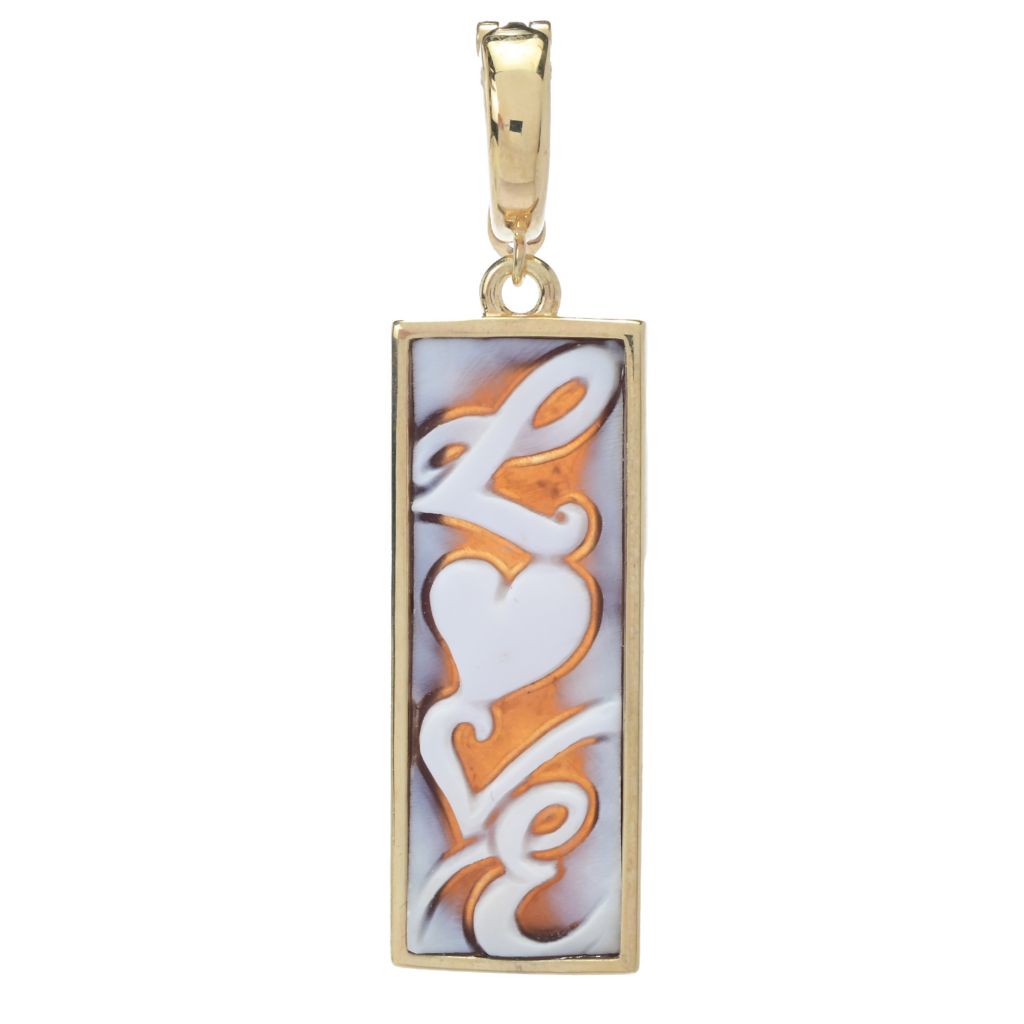 Cameo Italiano 18K Gold Plated Inspirational Word Cameo Bar Pendant ...