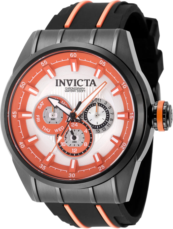 Invicta Men's 48mm Speedway Quartz Chronograph Orange Silicone Strap W ...