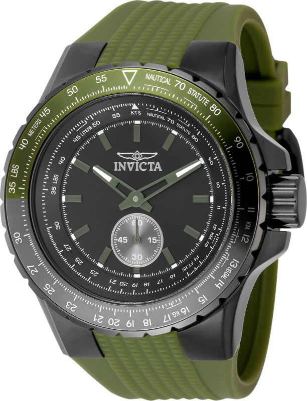 Invicta Men's 50mm Aviator Quartz Multifunction Green Silicone Strap W ...