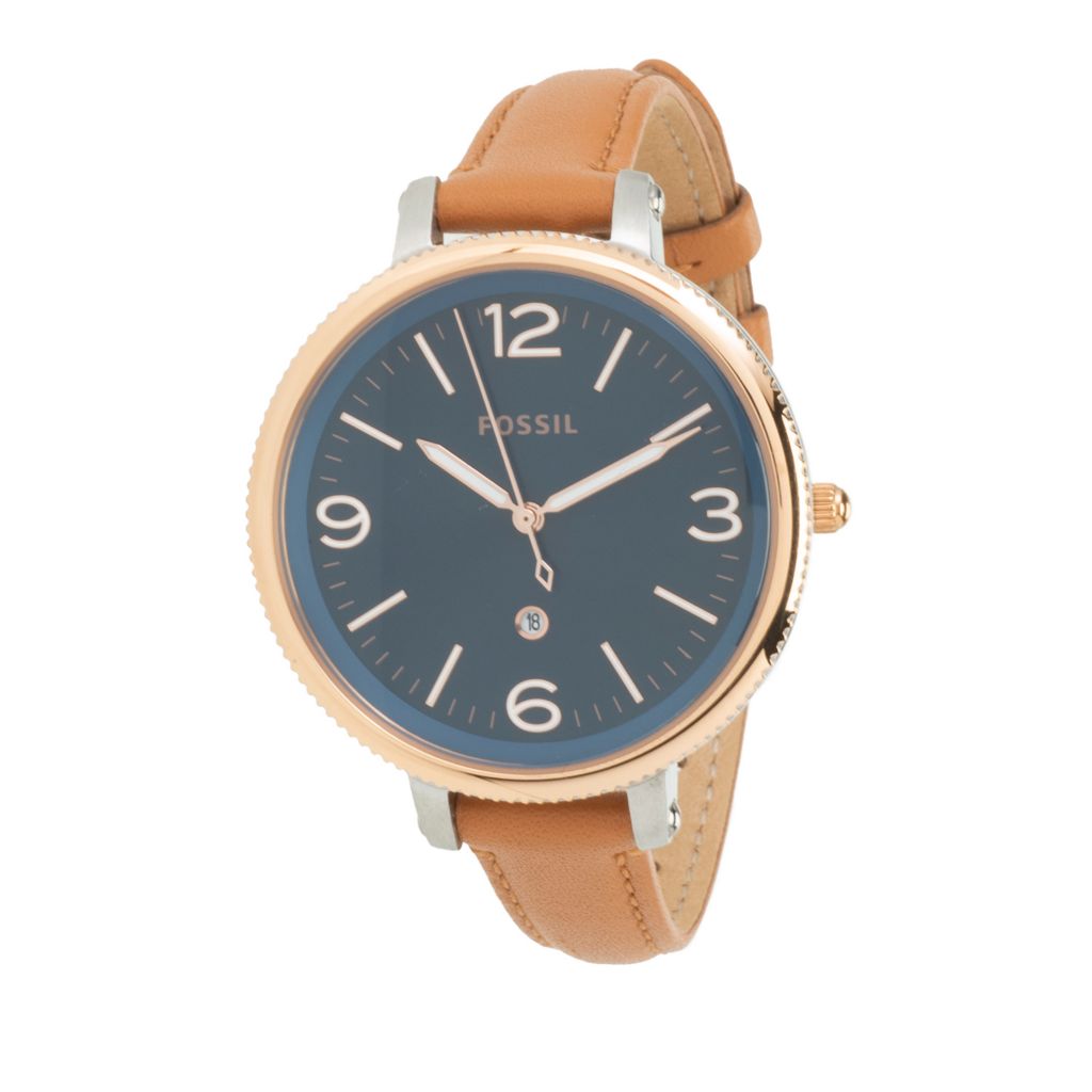 Fossil Women's Monroe Quartz Date Leather Strap Watch – ShopHQ