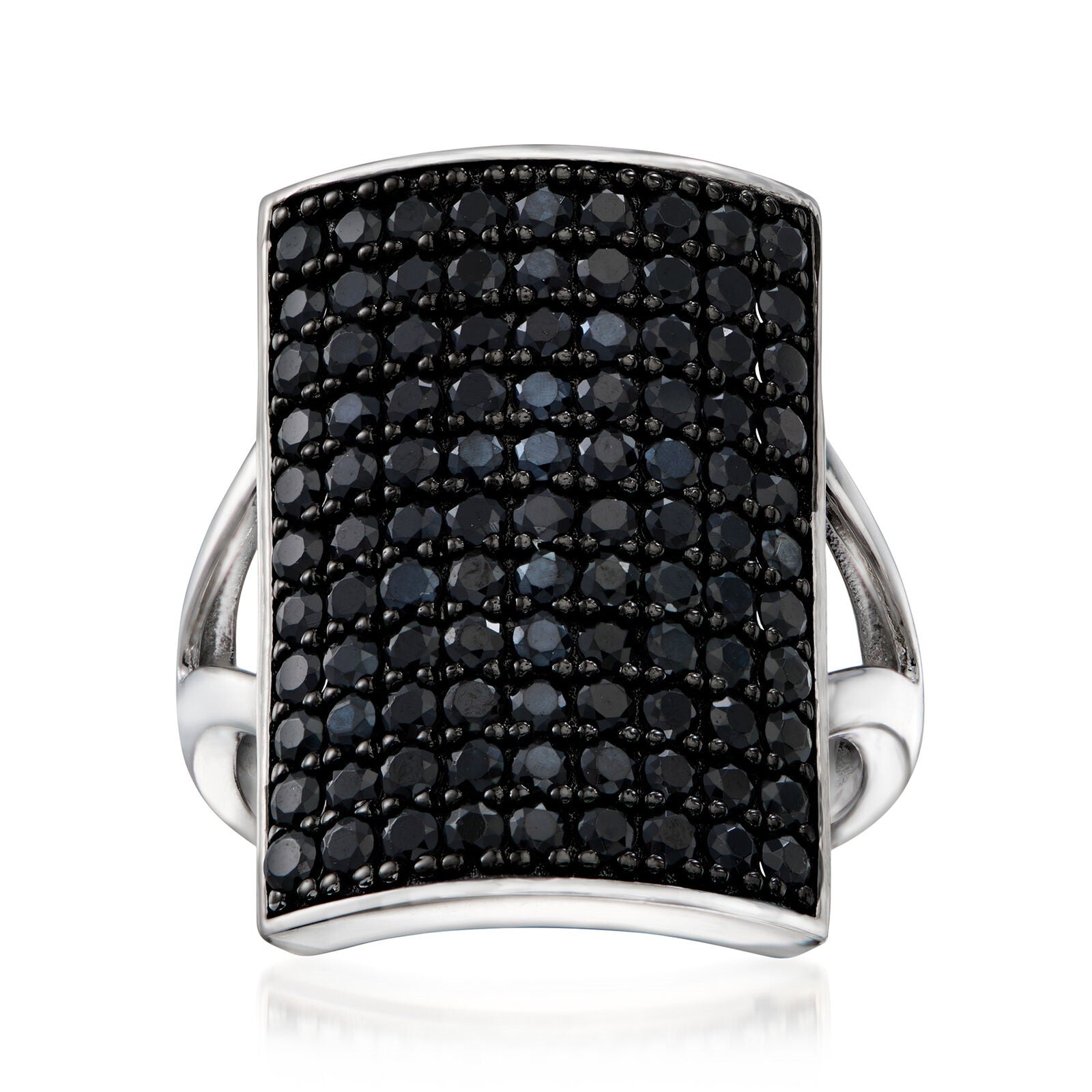 Pinctore Sterling Silver Pave Gemstone Rectangular Shield Ring – ShopHQ
