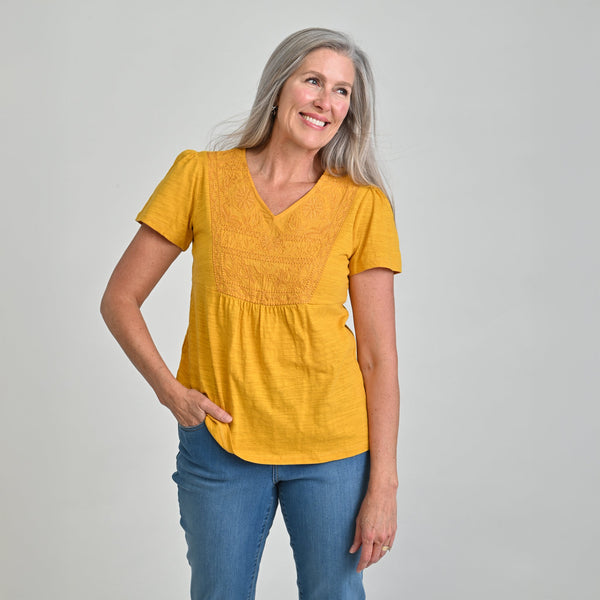 Christopher & Banks Embroidered Short Sleeve Top – ShopHQ