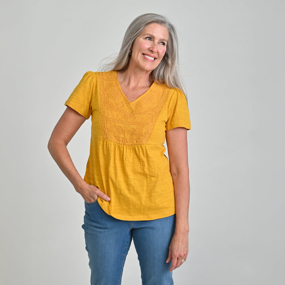 Christopher & Banks Embroidered Short Sleeve Top – ShopHQ