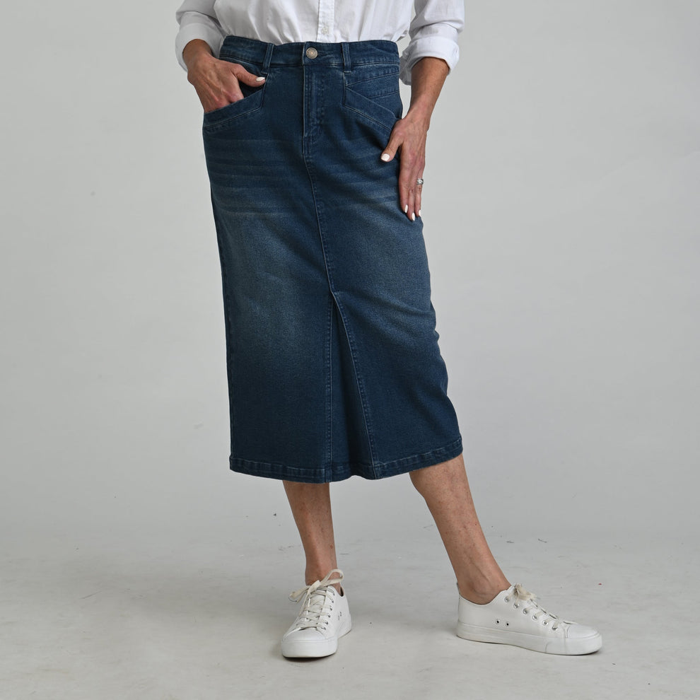 Christopher & Banks Denim Midi Skirt – ShopHQ