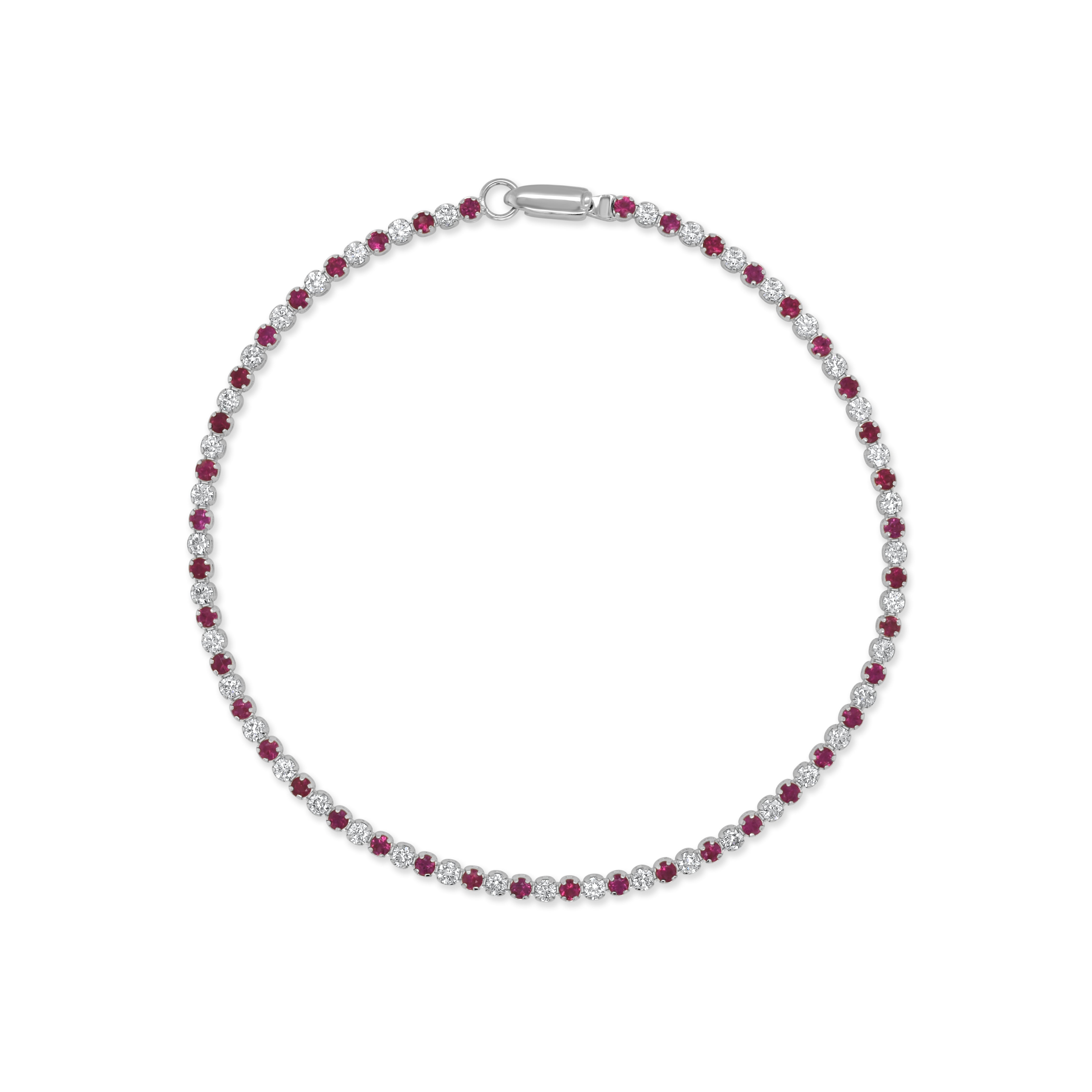 Sabrina Designs 14K Gold 2.02ctw Diamond & Ruby Alternating Tennis Bra ...