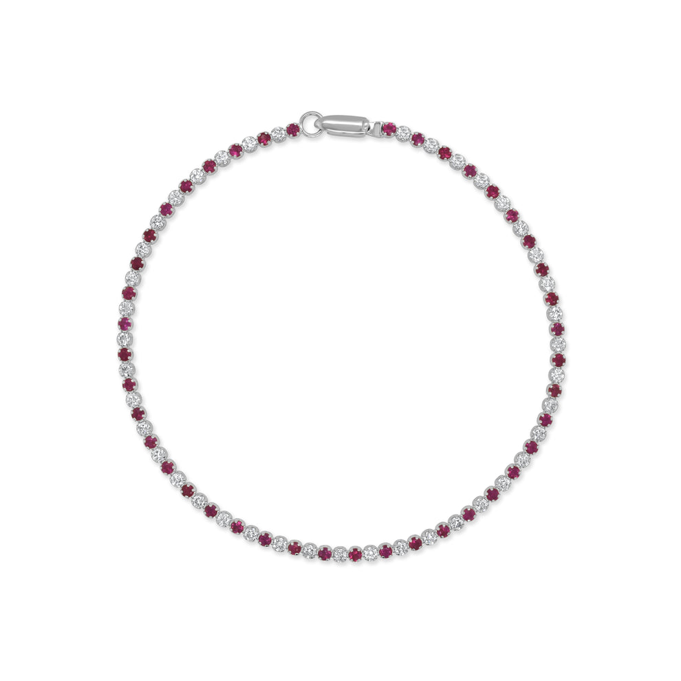 Sabrina Designs 14K Gold 2.02ctw Diamond & Ruby Alternating Tennis Bra ...