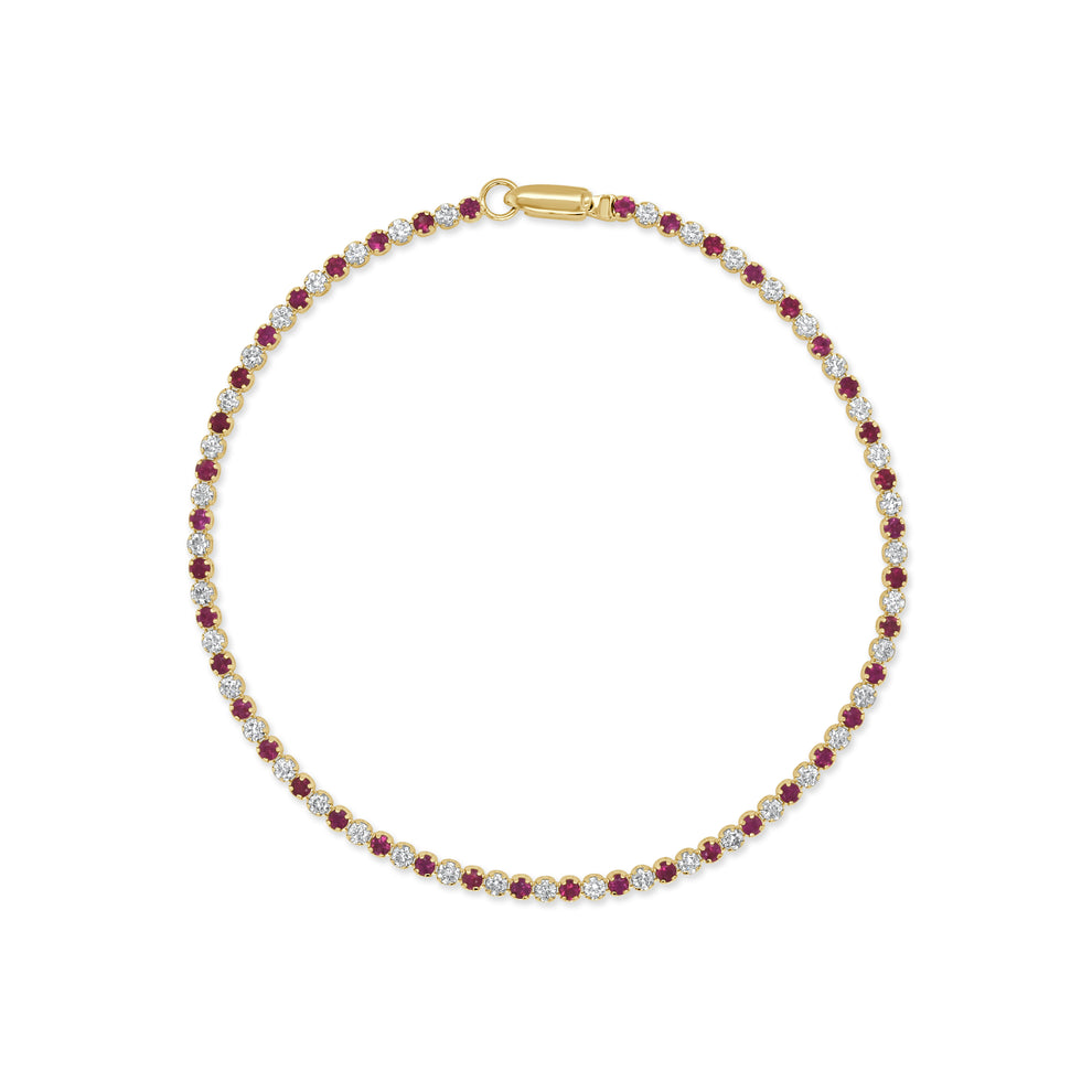 Sabrina Designs 14K Gold 2.02ctw Diamond & Ruby Alternating Tennis Bra ...
