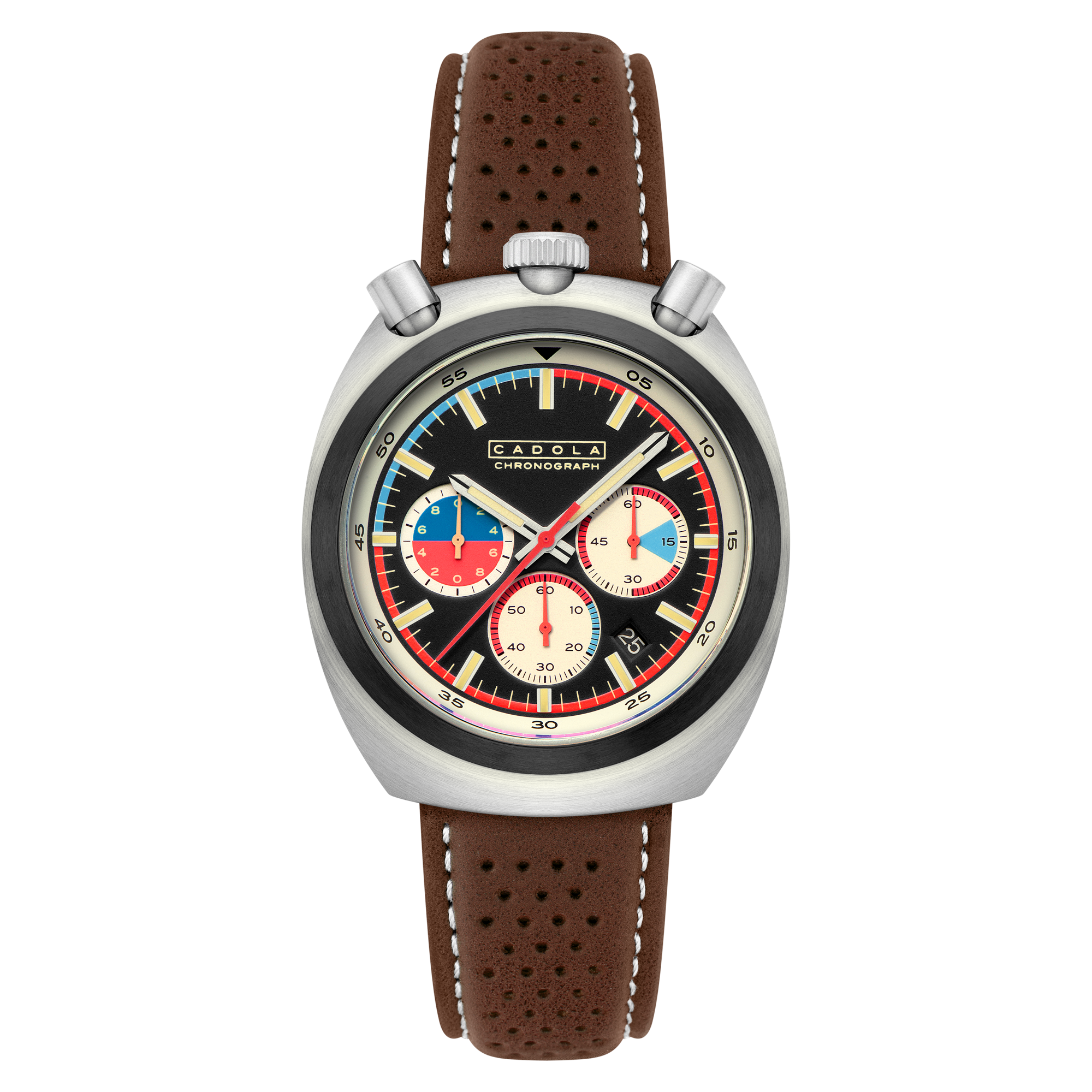 Cadola Men's 42mm Testa Di Toro Quartz Chronograph Leather Strap Watch ...