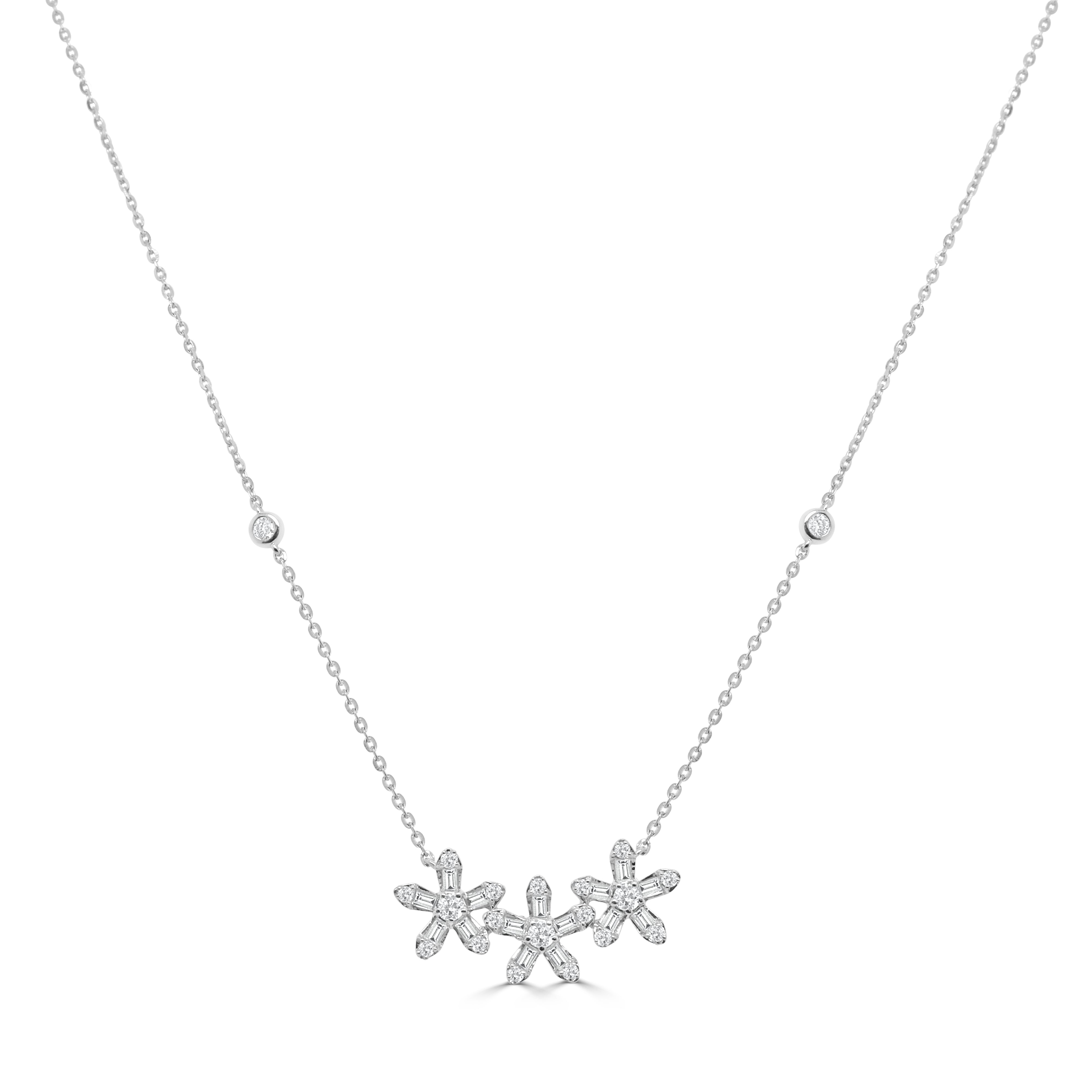 Sabrina Designs 14K Gold 0.36ctw Diamond Triple Flower Necklace – ShopHQ